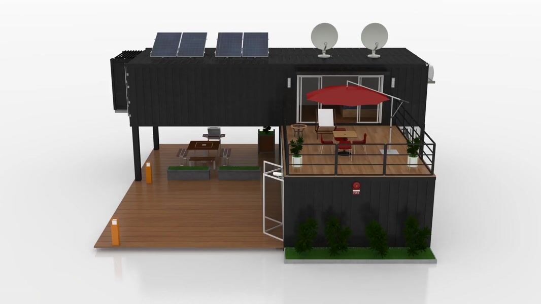 Container Double Shipping House 3d Model Cgstudio 4542 Exterior Office